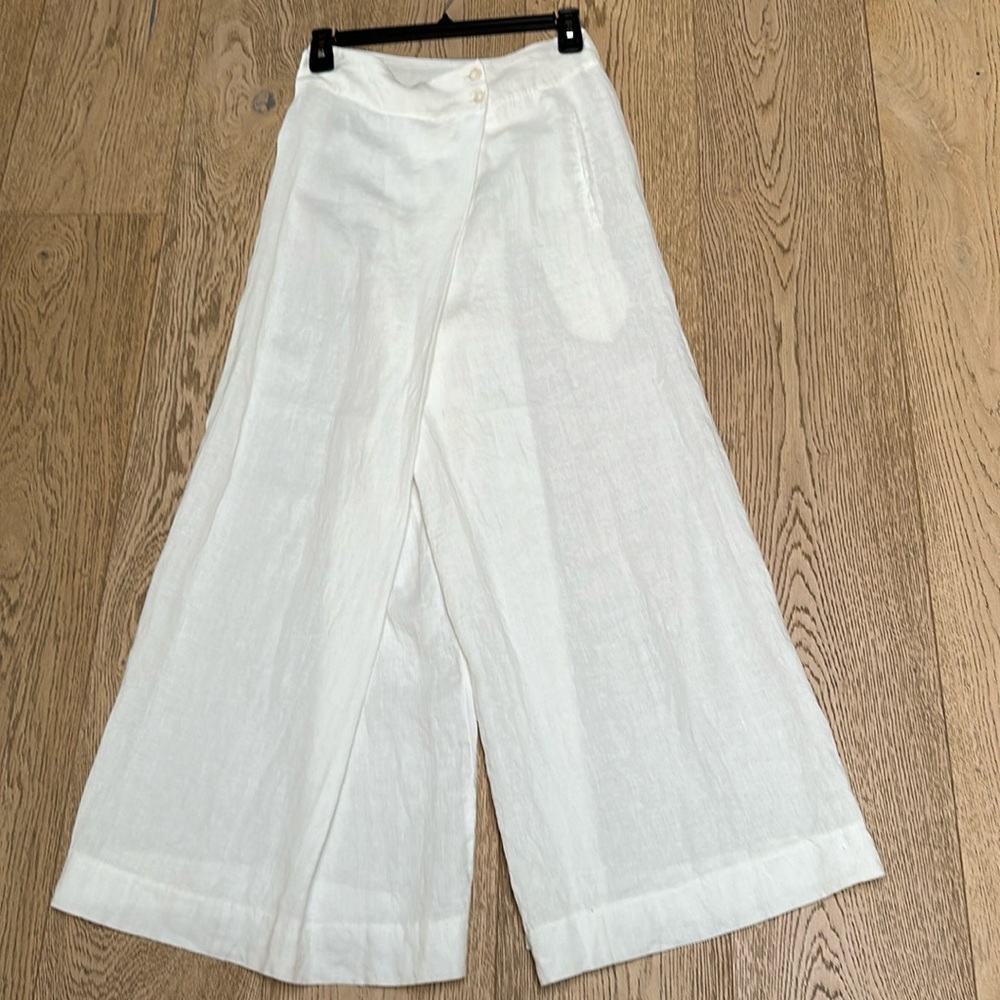 100% Italian Linen Palazzo Pants Nwot - Gem